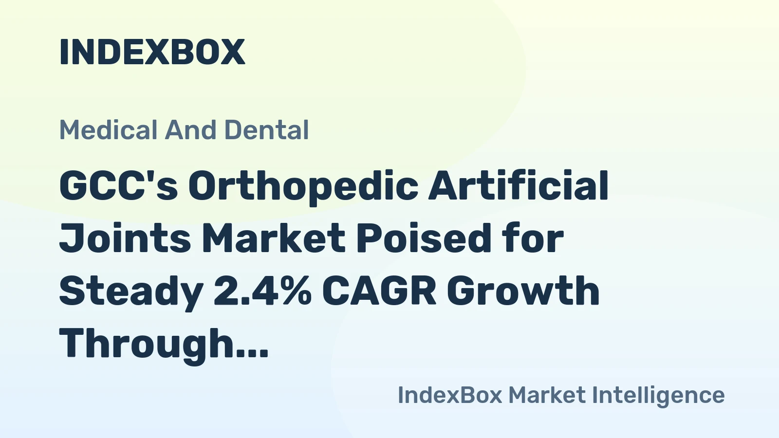 GCC's Orthopedic Artificial Joints Market Poised for Steady 2.4% CAGR Growth Through 2035