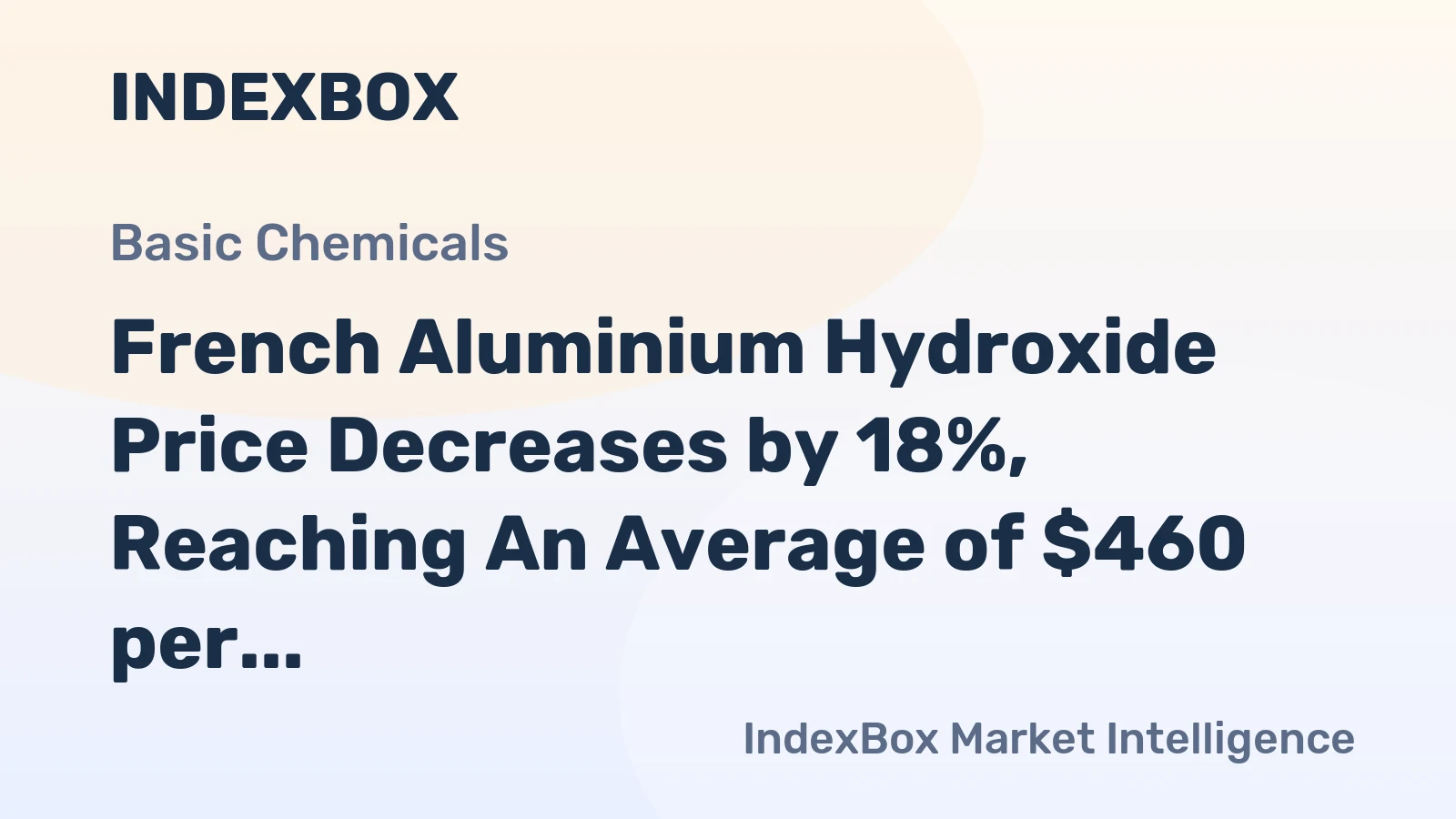 French Aluminium Hydroxide Price Decreases by 18%, Reaching An Average of $460 per Ton