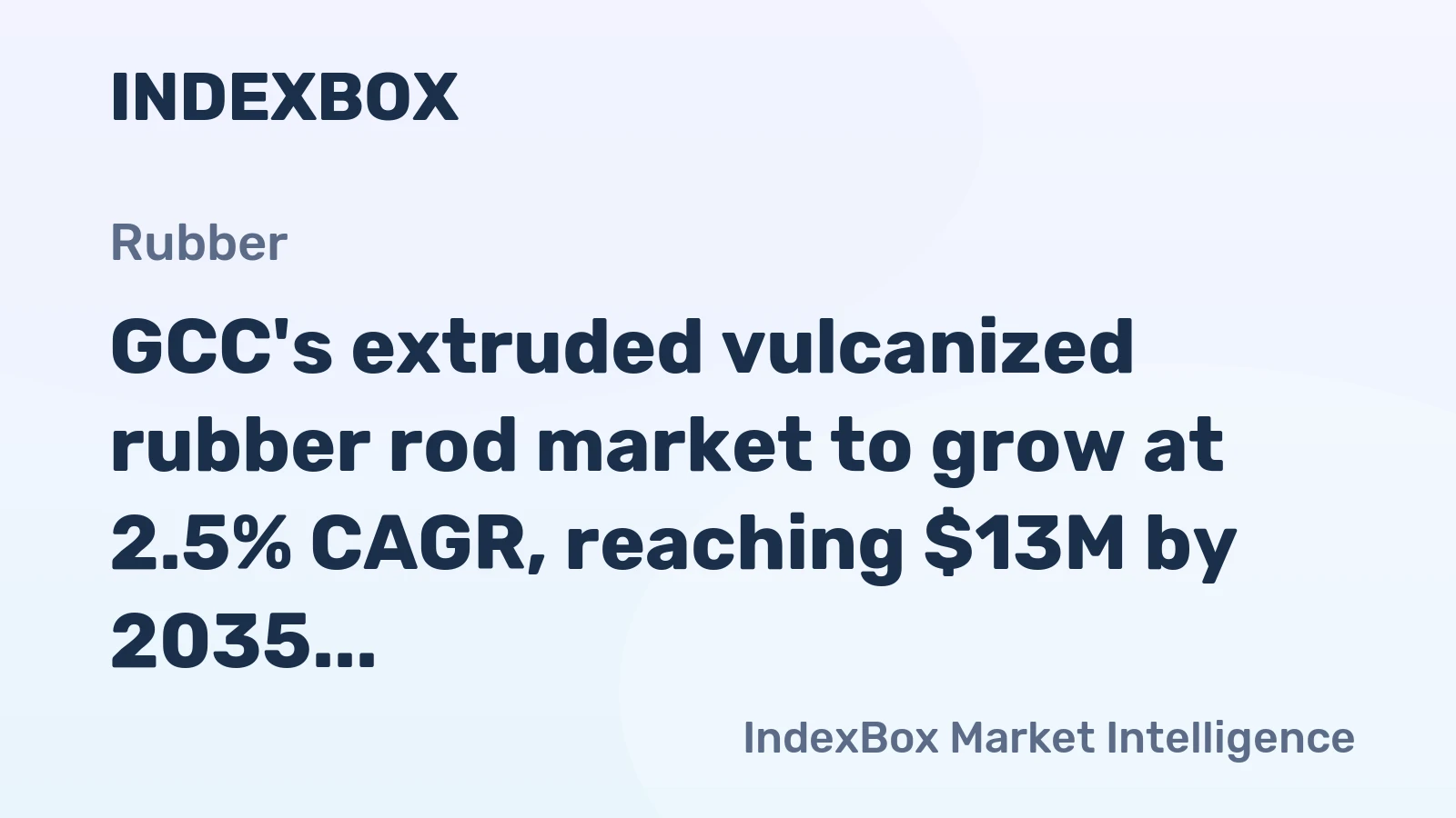 GCC's extruded vulcanized rubber rod market to grow at 2.5% CAGR, reaching $13M by 2035, driven by sustained demand.