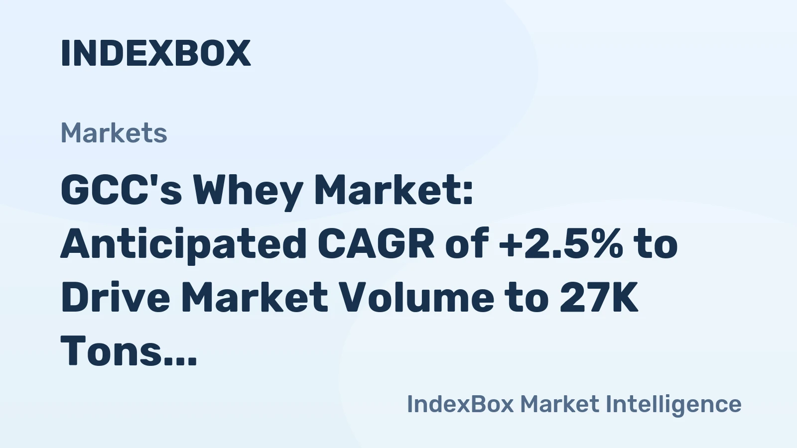 GCC's Whey Market: Anticipated CAGR of +2.5% to Drive Market Volume to 27K Tons by 2035, Reaching $51M in Value