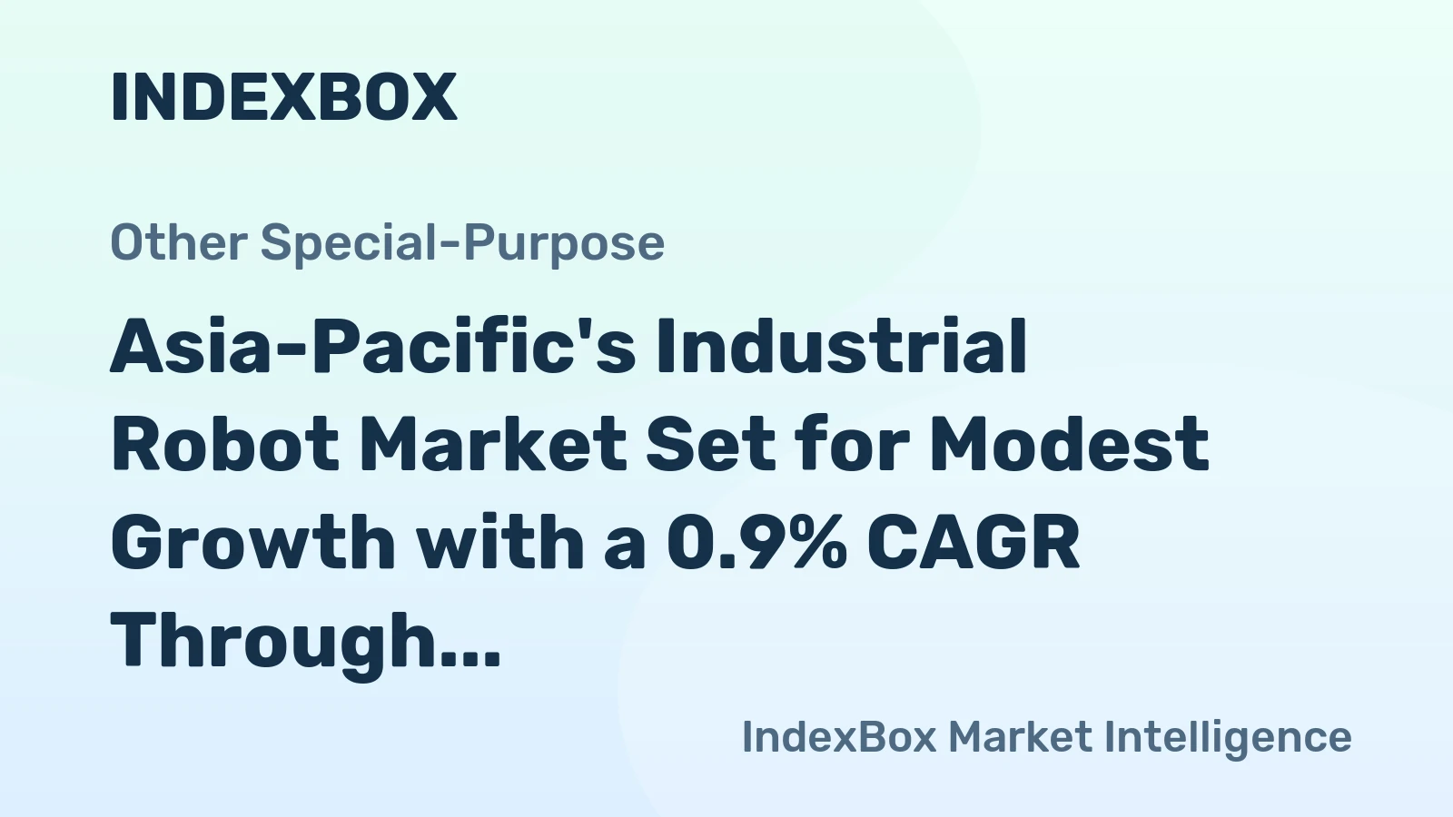 Asia-Pacific's Industrial Robot Market Set for Modest Growth with a 0.9% CAGR Through 2035