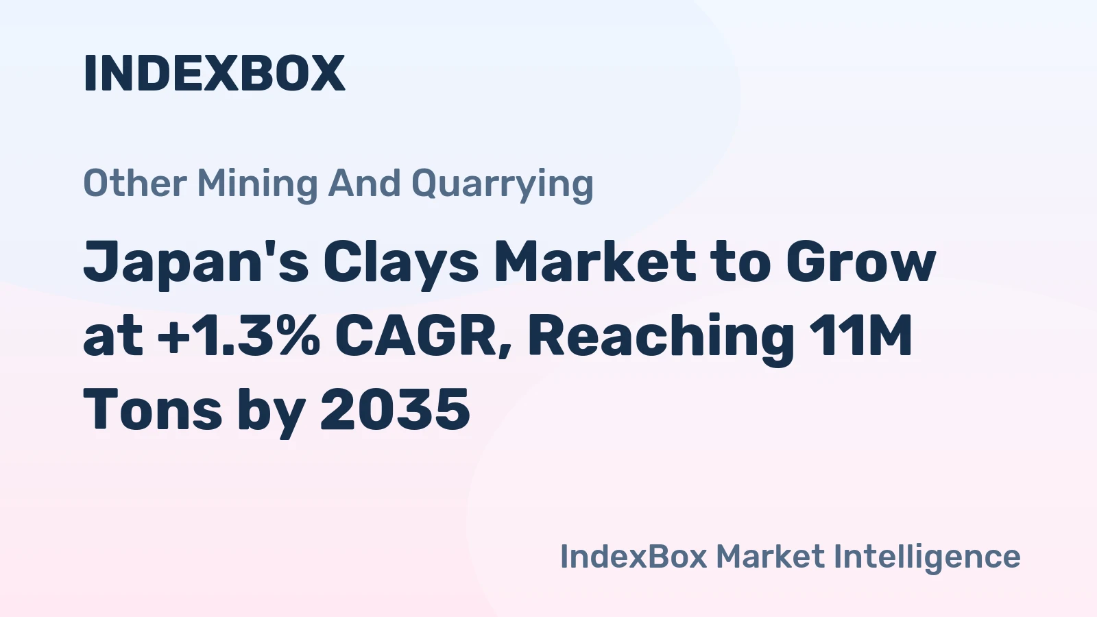 Japan's Clays Market to Grow at +1.3% CAGR, Reaching 11M Tons by 2035