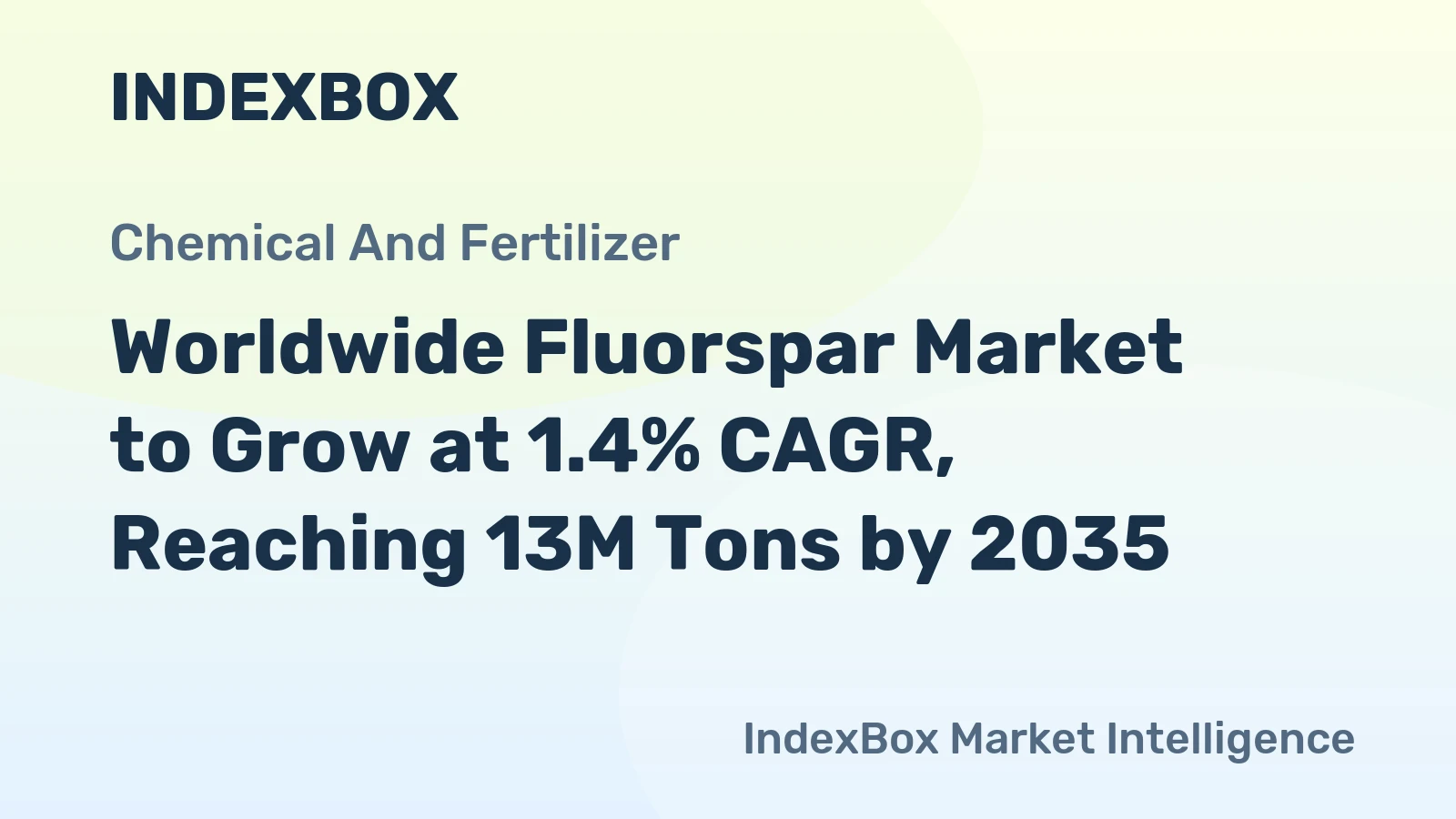 Worldwide Fluorspar Market to Grow at 1.4% CAGR, Reaching 13M Tons by 2035