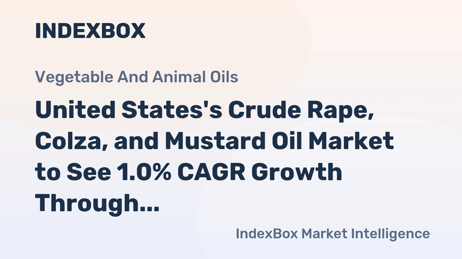 United States's Crude Rape, Colza, and Mustard Oil Market to See 1.0% CAGR Growth Through 2035