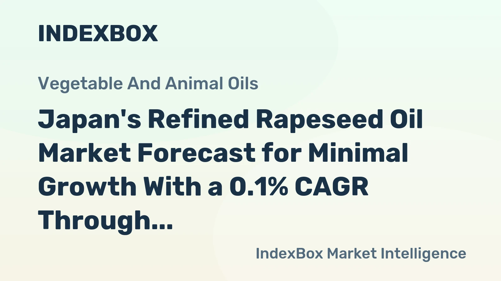 Japan's Refined Rapeseed Oil Market Forecast for Minimal Growth With a 0.1% CAGR Through 2035
