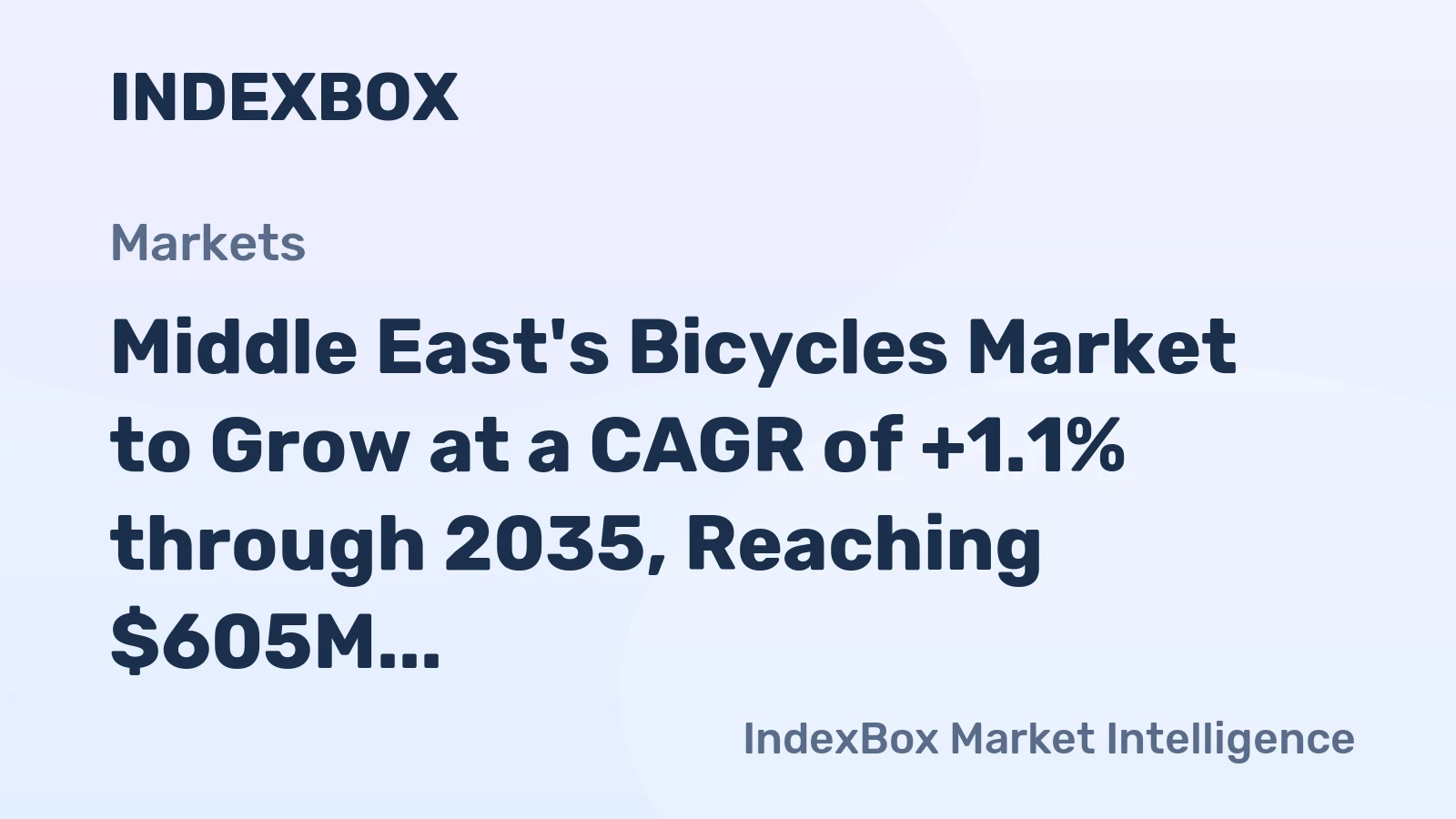 Middle East's Bicycles Market to Grow at a CAGR of +1.1% through 2035, Reaching $605M in Value