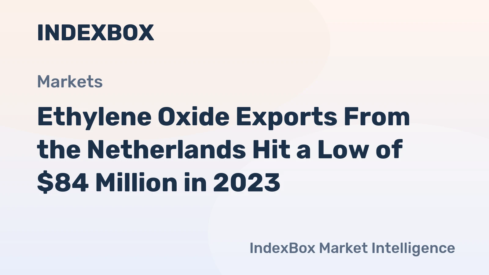 Ethylene Oxide Exports From the Netherlands Hit a Low of $84 Million in 2023
