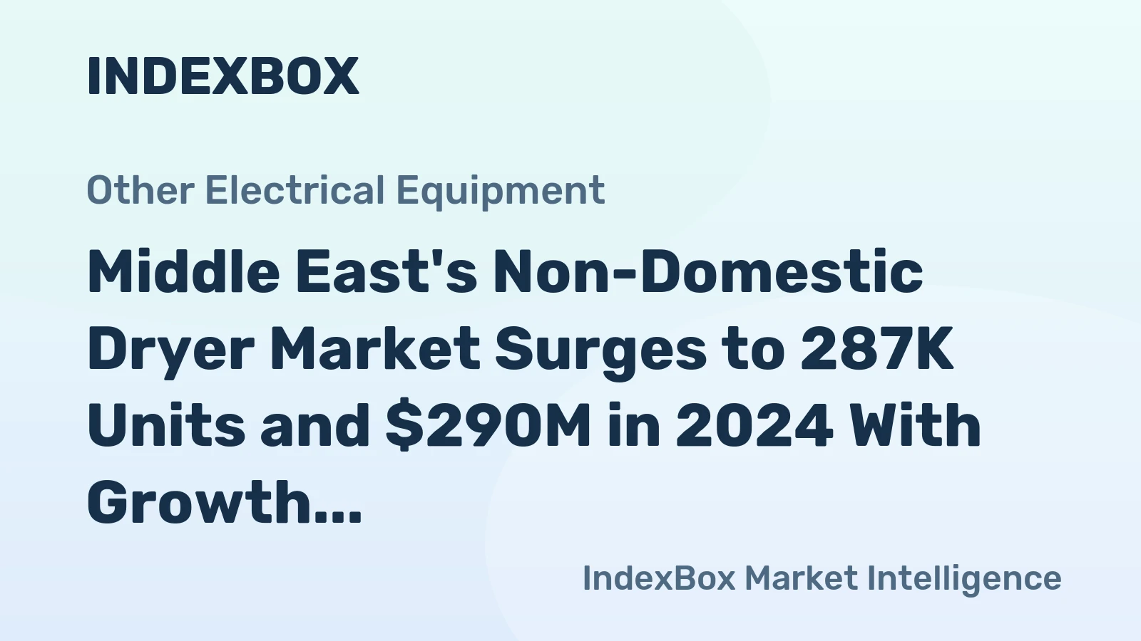 Middle East's Non-Domestic Dryer Market Surges to 287K Units and $290M in 2024 With Growth Projected to 350K Units and $406M by 2035