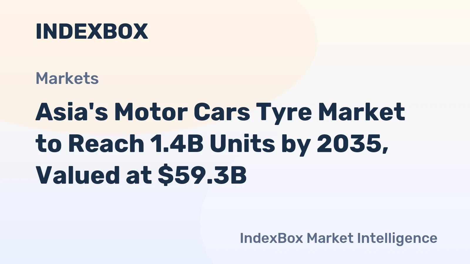 Asia's Motor Cars Tyre Market to Reach 1.4B Units by 2035, Valued at $59.3B