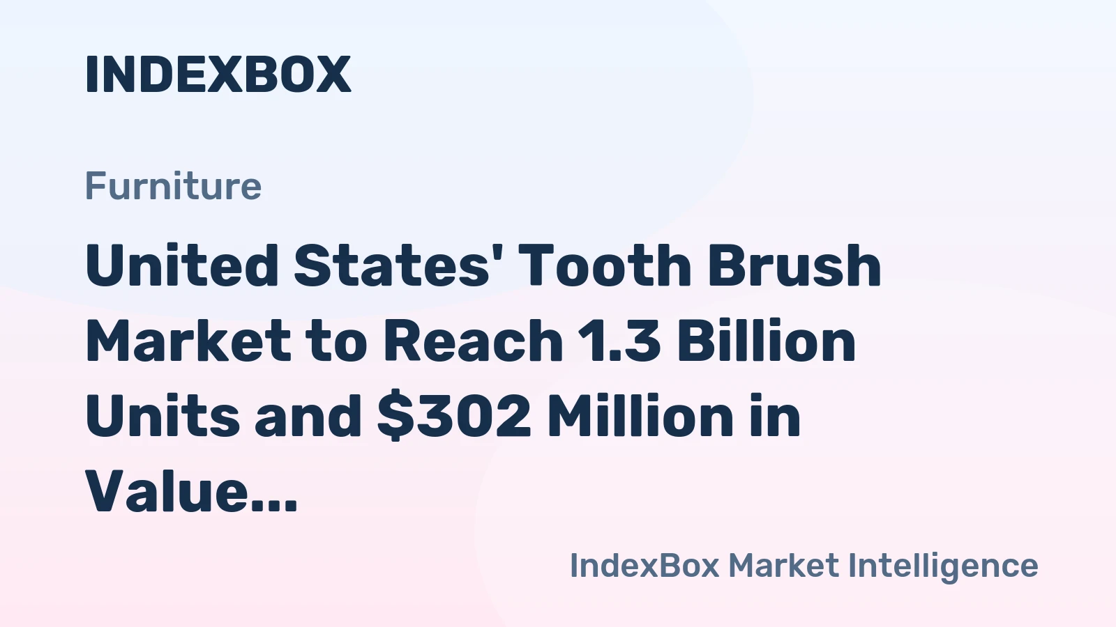 United States' Tooth Brush Market to Reach 1.3 Billion Units and $302 Million in Value by 2035