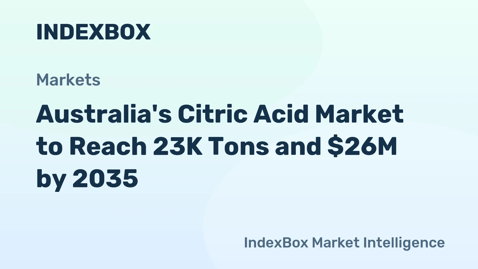 Australia's Citric Acid Market to Reach 23K Tons and $26M by 2035