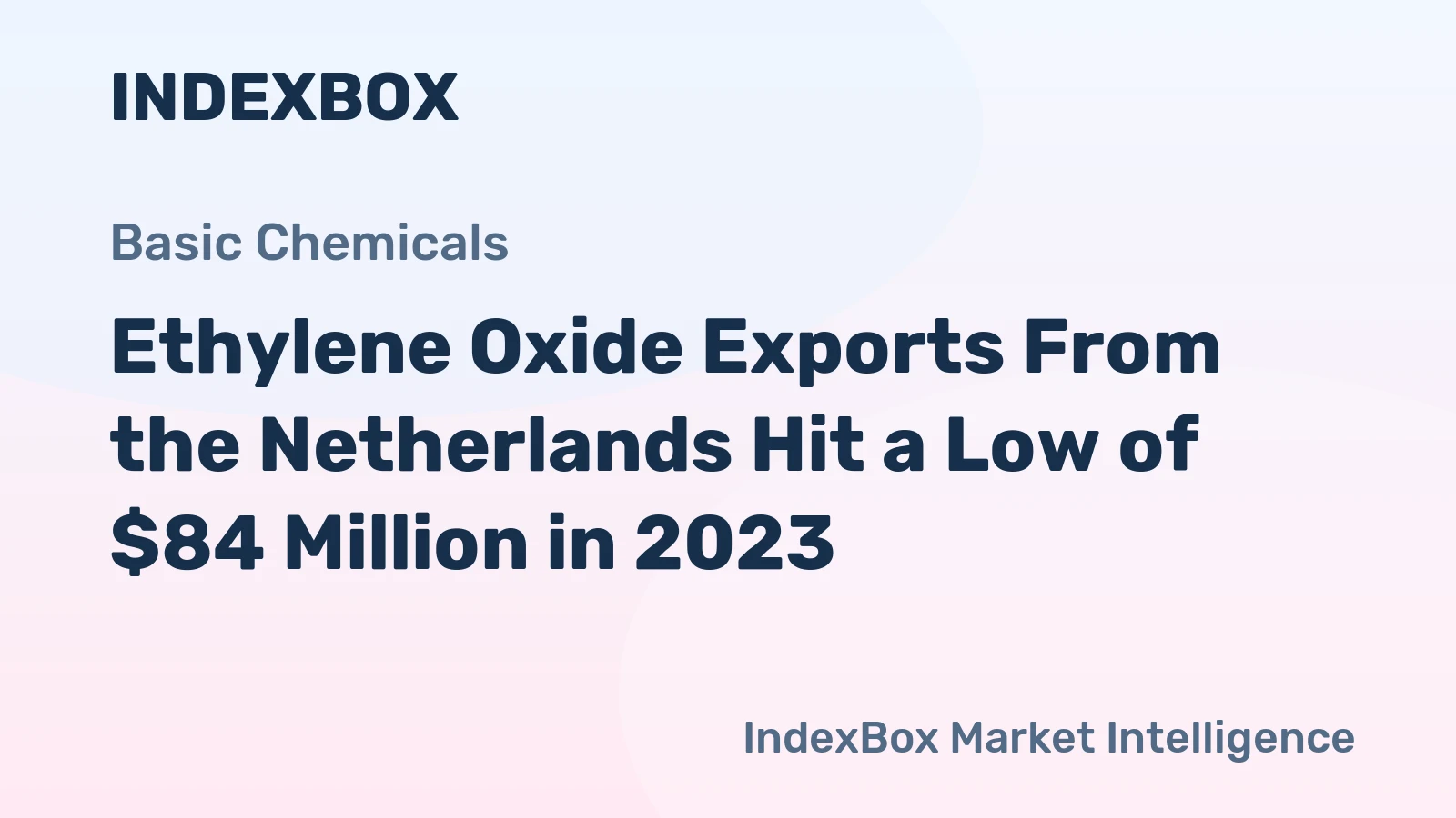 Ethylene Oxide Exports From the Netherlands Hit a Low of $84 Million in 2023