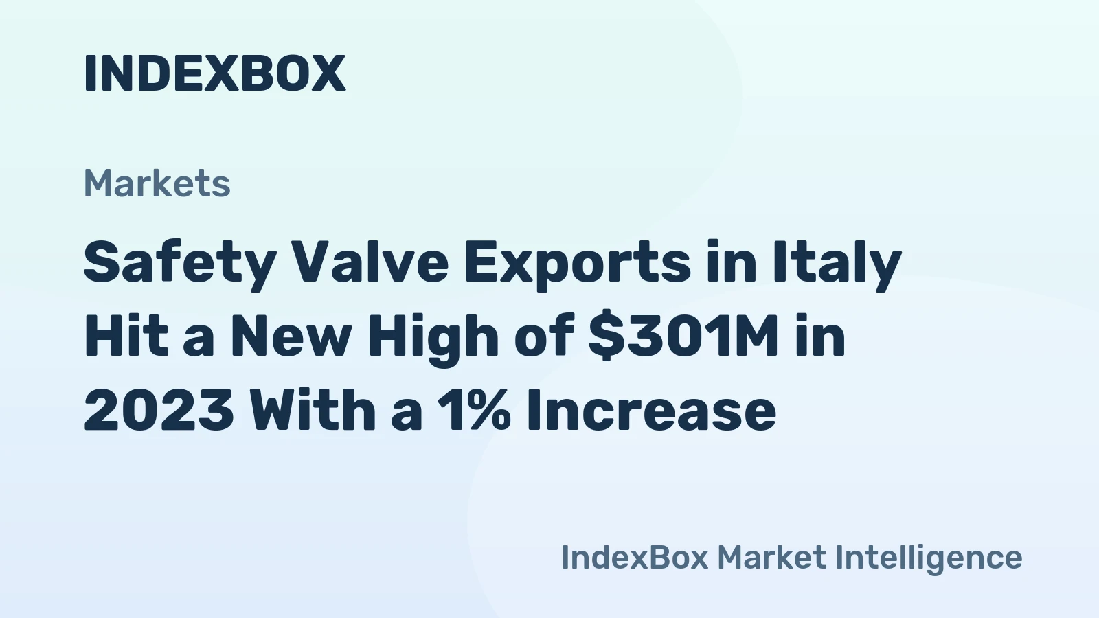 Safety Valve Exports in Italy Hit a New High of $301M in 2023 With a 1% Increase