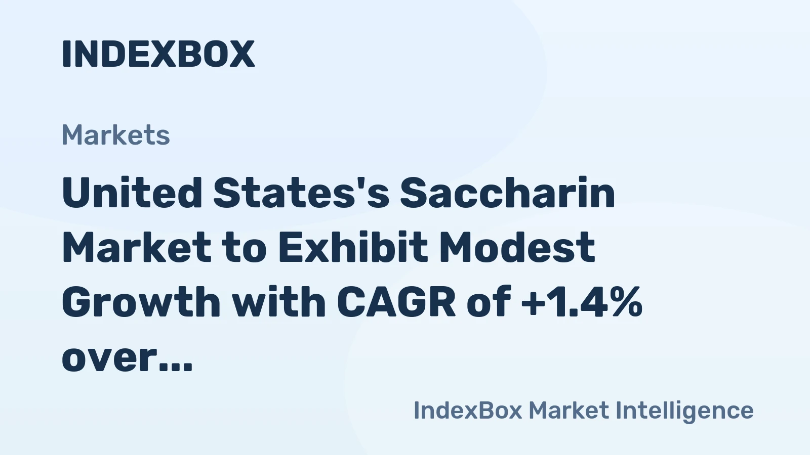 United States's Saccharin Market to Exhibit Modest Growth with CAGR of +1.4% over the Forecast Period