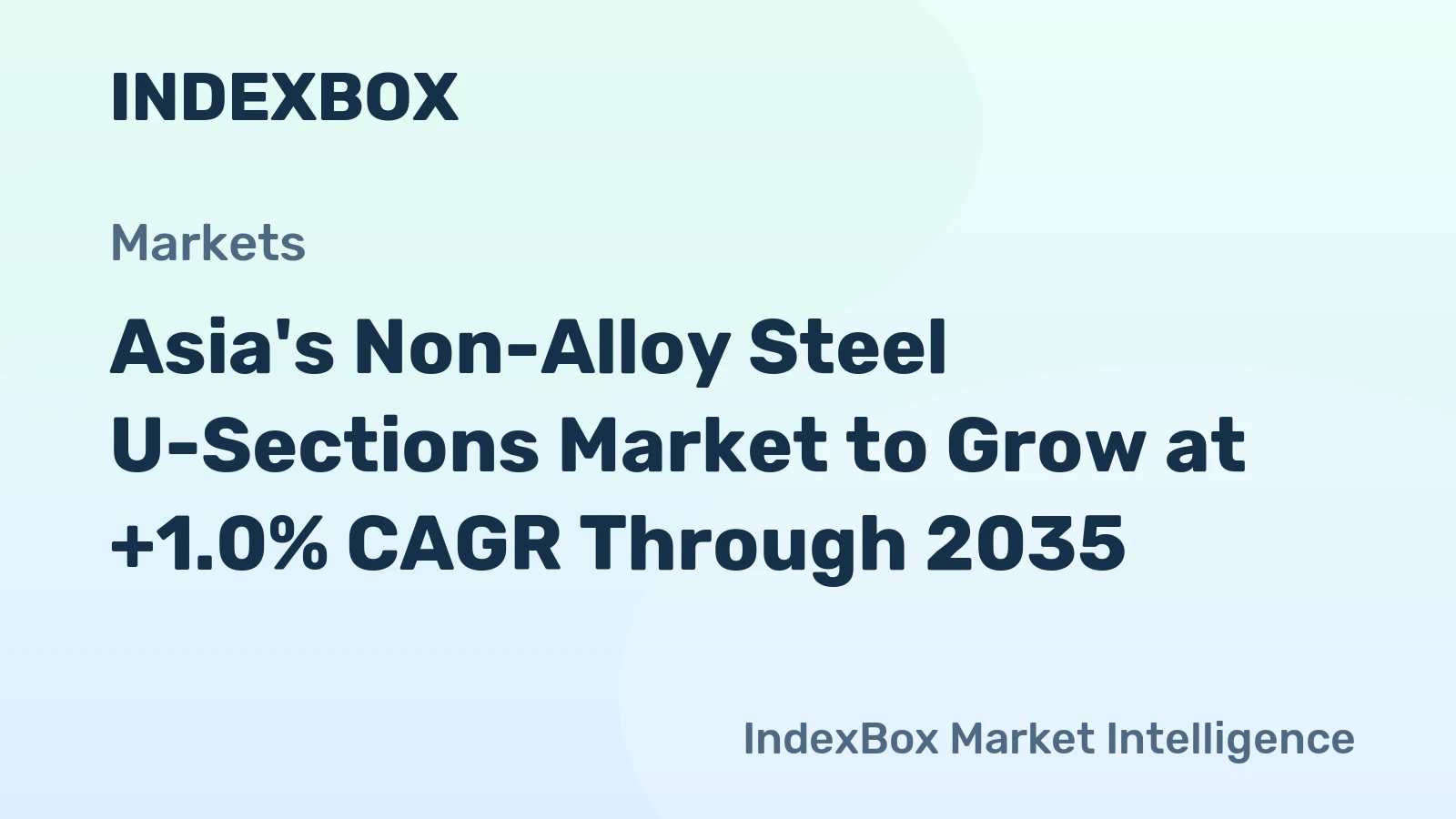 Asia's Non-Alloy Steel U-Sections Market to Grow at +1.0% CAGR Through 2035