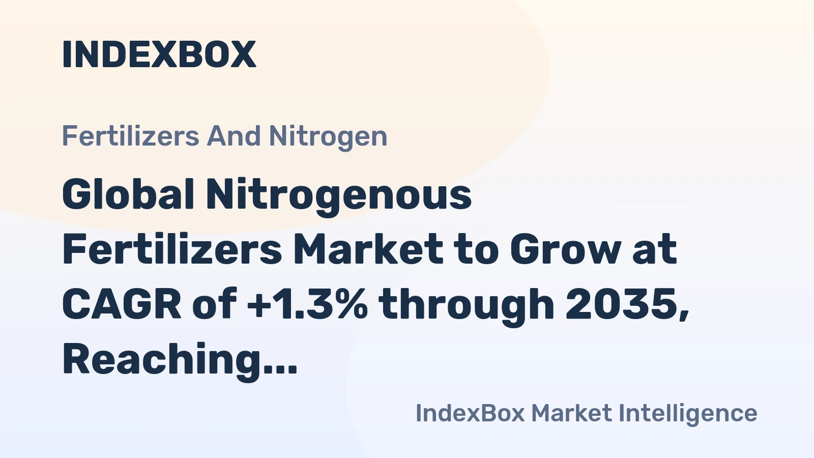 Global Nitrogenous Fertilizers Market to Grow at CAGR of +1.3% through 2035, Reaching $194.2B in Value