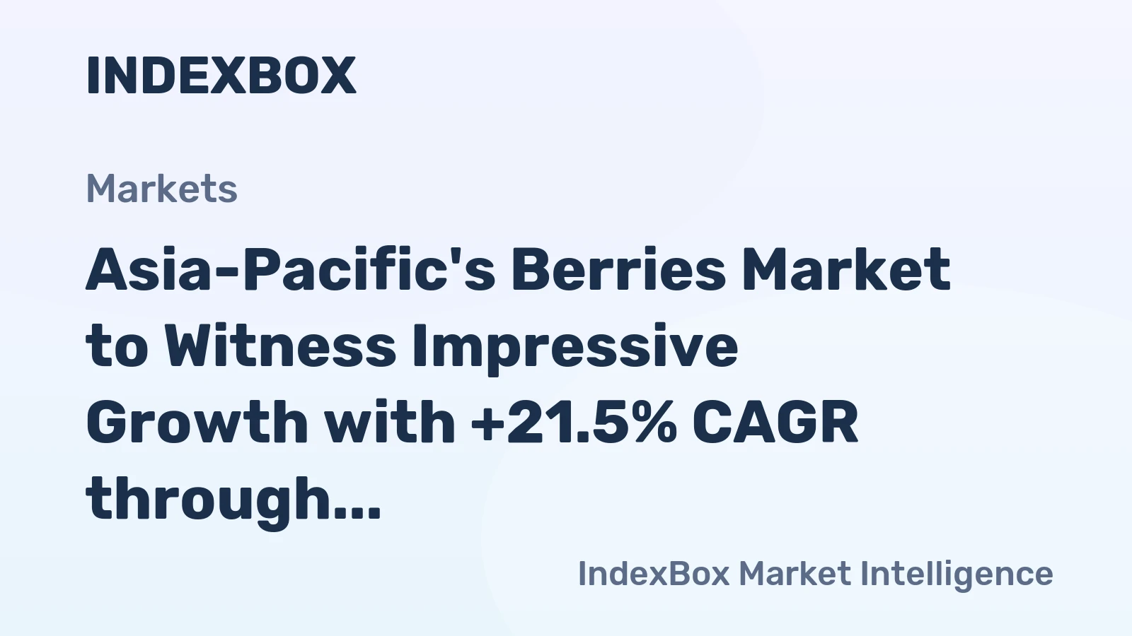 Asia-Pacific's Berries Market to Witness Impressive Growth with +21.5% CAGR through 2035