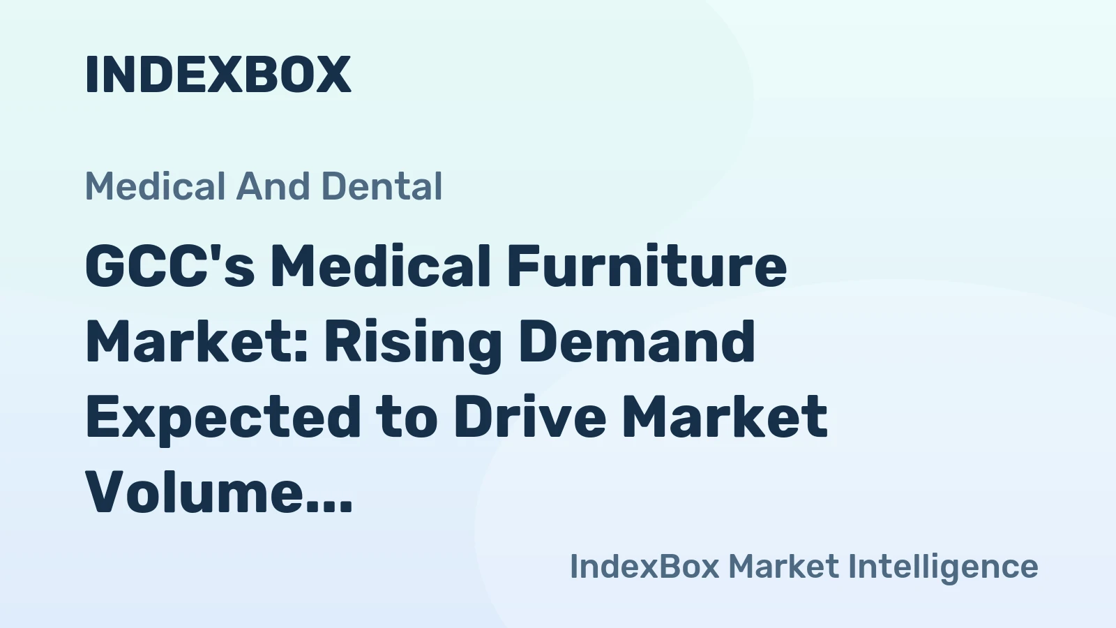 GCC's Medical Furniture Market: Rising Demand Expected to Drive Market Volume to 7.4M Units and Market Value to $145M by 2035