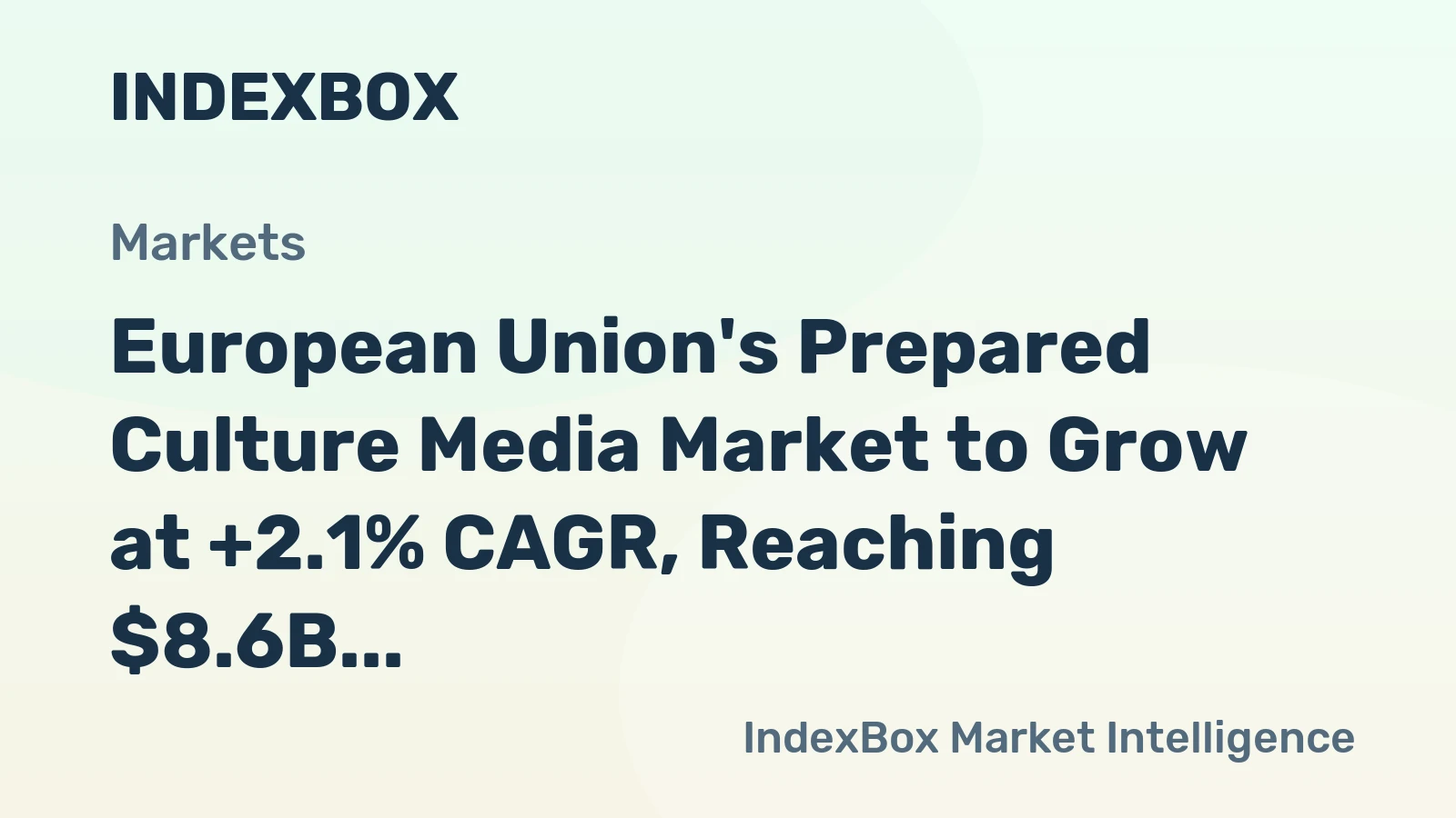 European Union's Prepared Culture Media Market to Grow at +2.1% CAGR, Reaching $8.6B by 2035