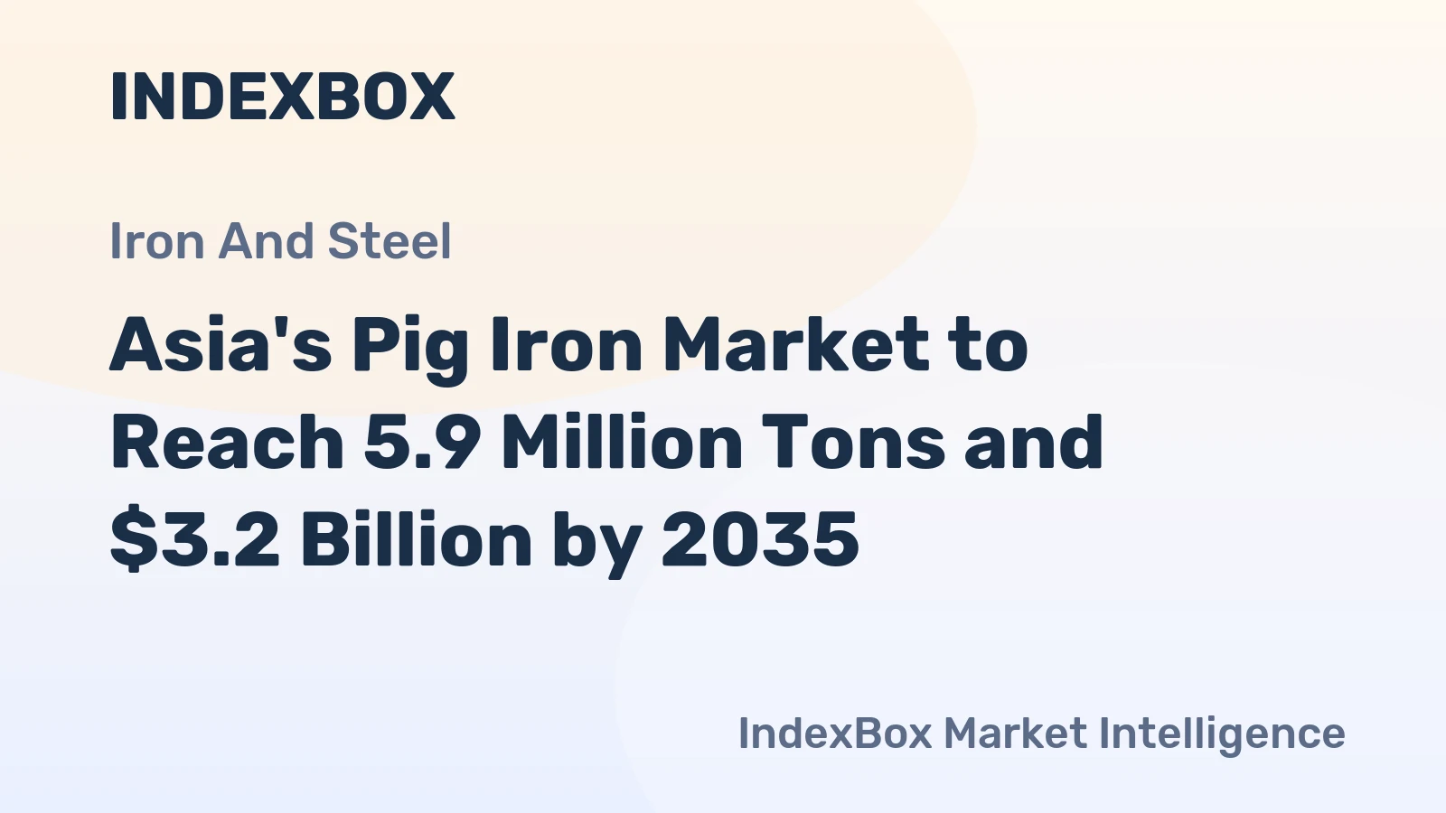Asia's Pig Iron Market to Reach 5.9 Million Tons and $3.2 Billion by 2035
