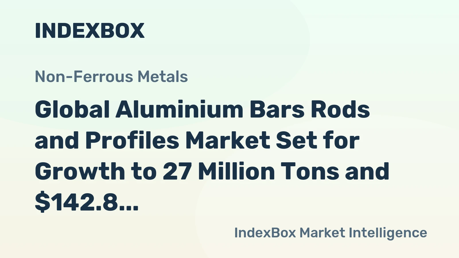 Global Aluminium Bars Rods and Profiles Market Set for Growth to 27 Million Tons and $142.8 Billion