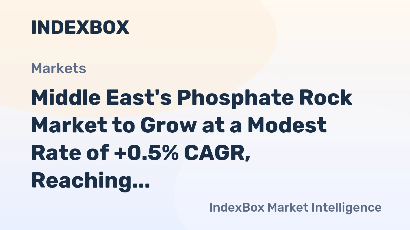 Middle East's Phosphate Rock Market to Grow at a Modest Rate of +0.5% CAGR, Reaching $1.6B by 2035