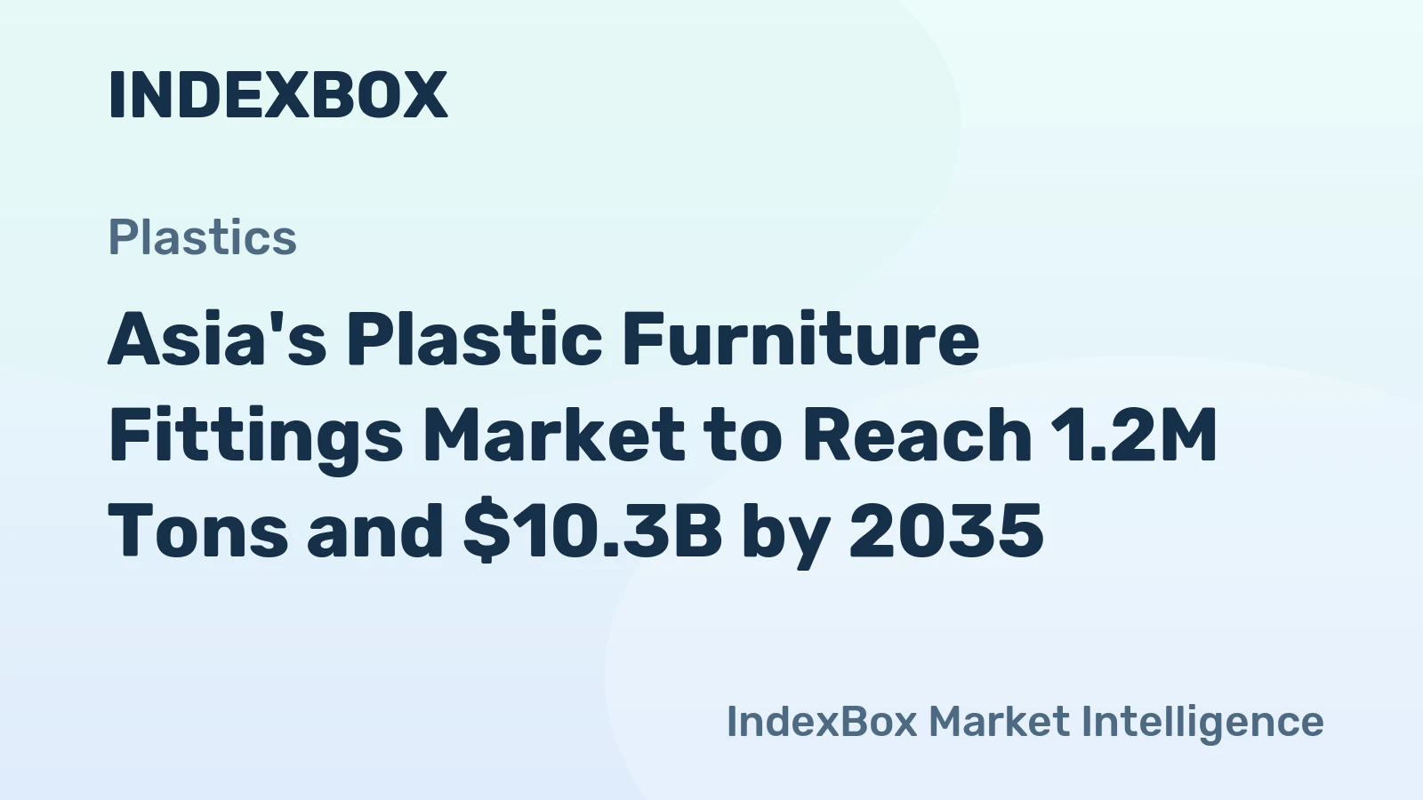 Asia's Plastic Furniture Fittings Market to Reach 1.2M Tons and $10.3B by 2035