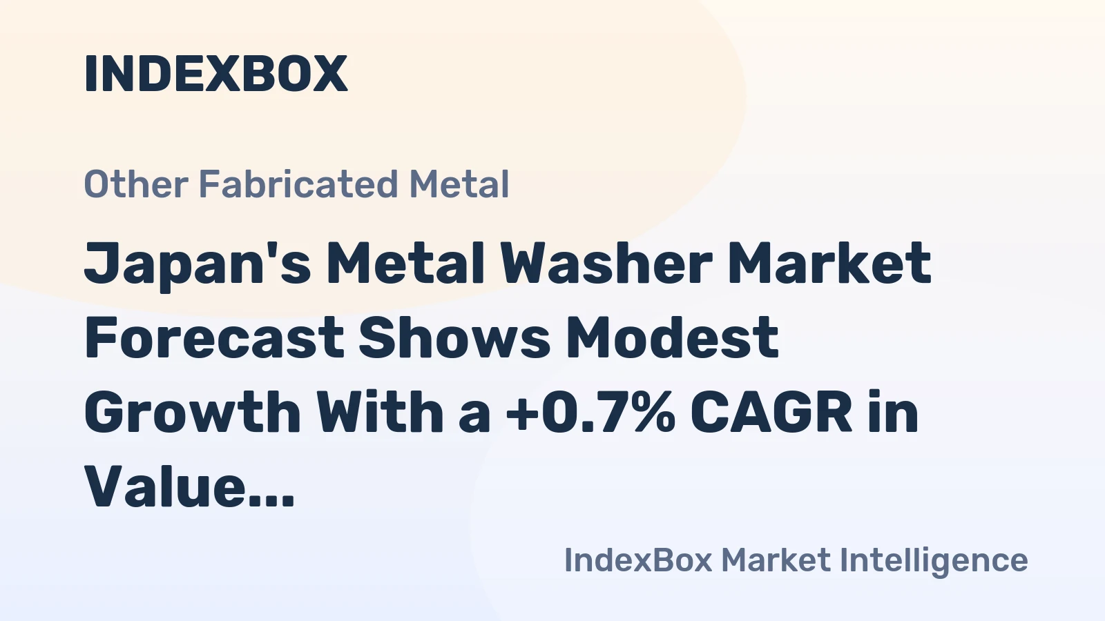 Japan's Metal Washer Market Forecast Shows Modest Growth With a +0.7% CAGR in Value