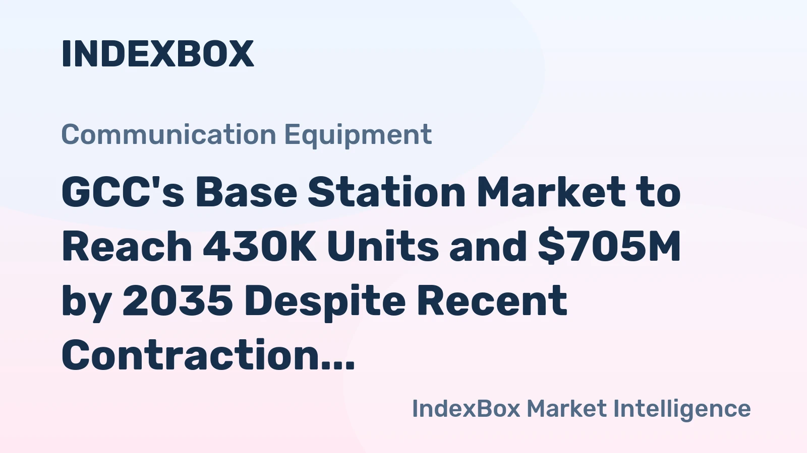 GCC's Base Station Market to Reach 430K Units and $705M by 2035 Despite Recent Contraction