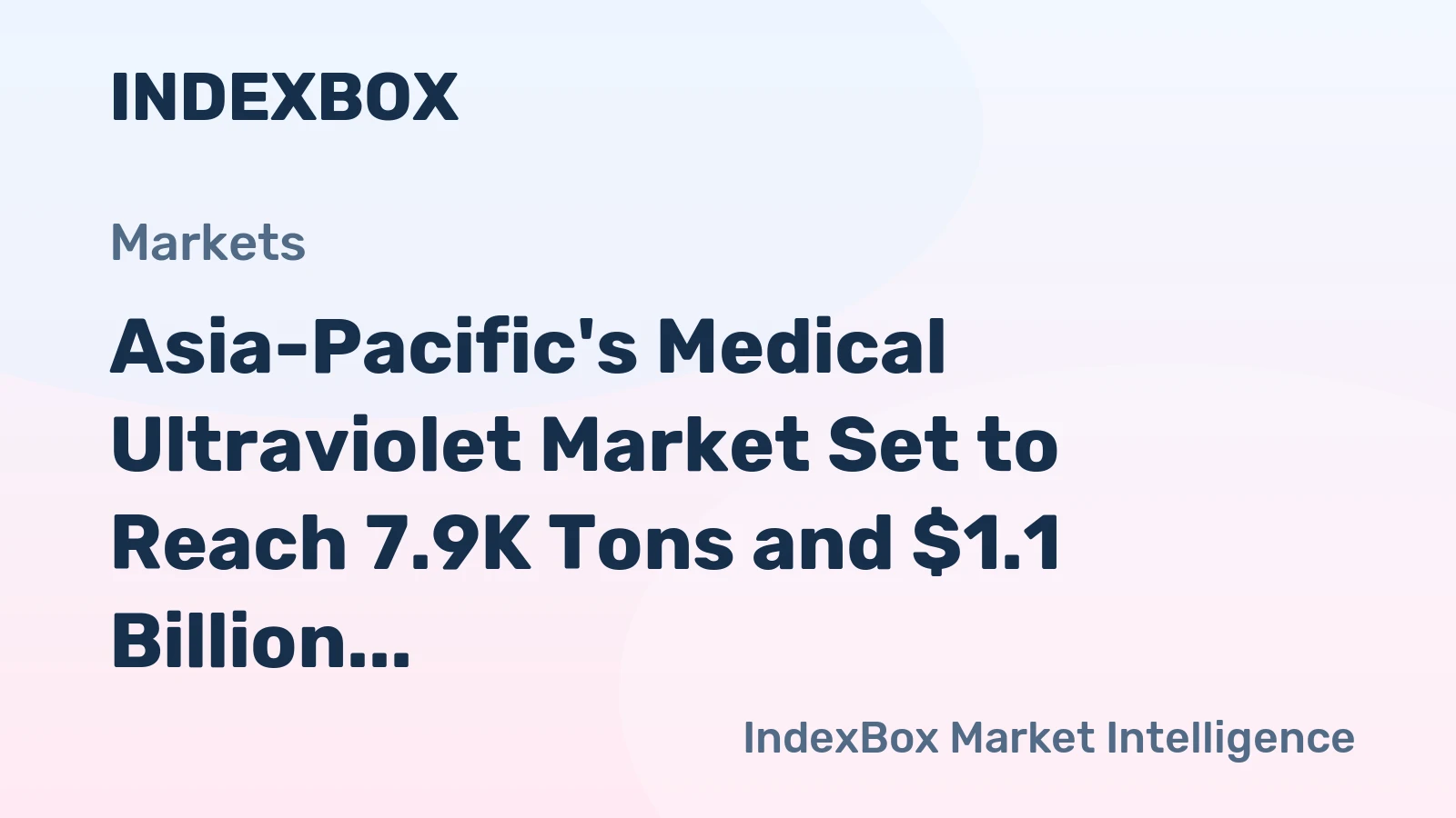 Asia-Pacific's Medical Ultraviolet Market Set to Reach 7.9K Tons and $1.1 Billion