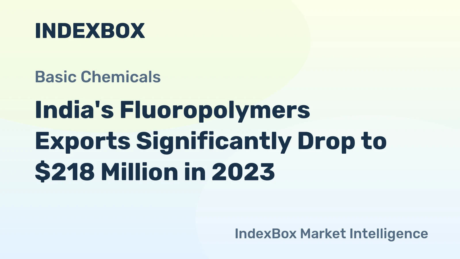 India's Fluoropolymers Exports Significantly Drop to $218 Million in 2023