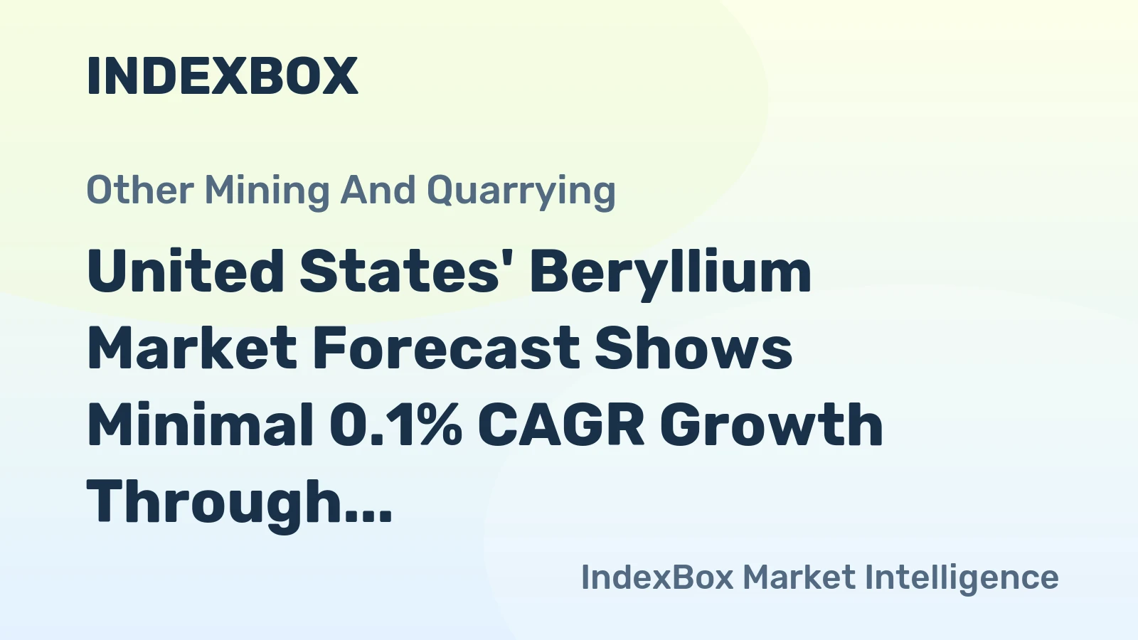 United States' Beryllium Market Forecast Shows Minimal 0.1% CAGR Growth Through 2035