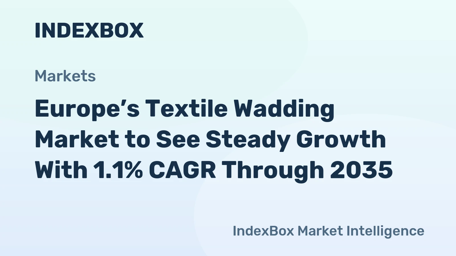 Europe’s Textile Wadding Market to See Steady Growth With 1.1% CAGR Through 2035