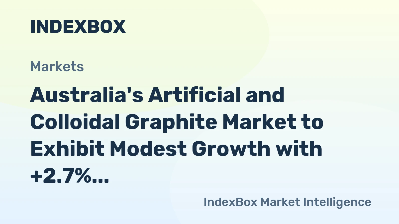Australia's Artificial and Colloidal Graphite Market to Exhibit Modest Growth with +2.7% CAGR