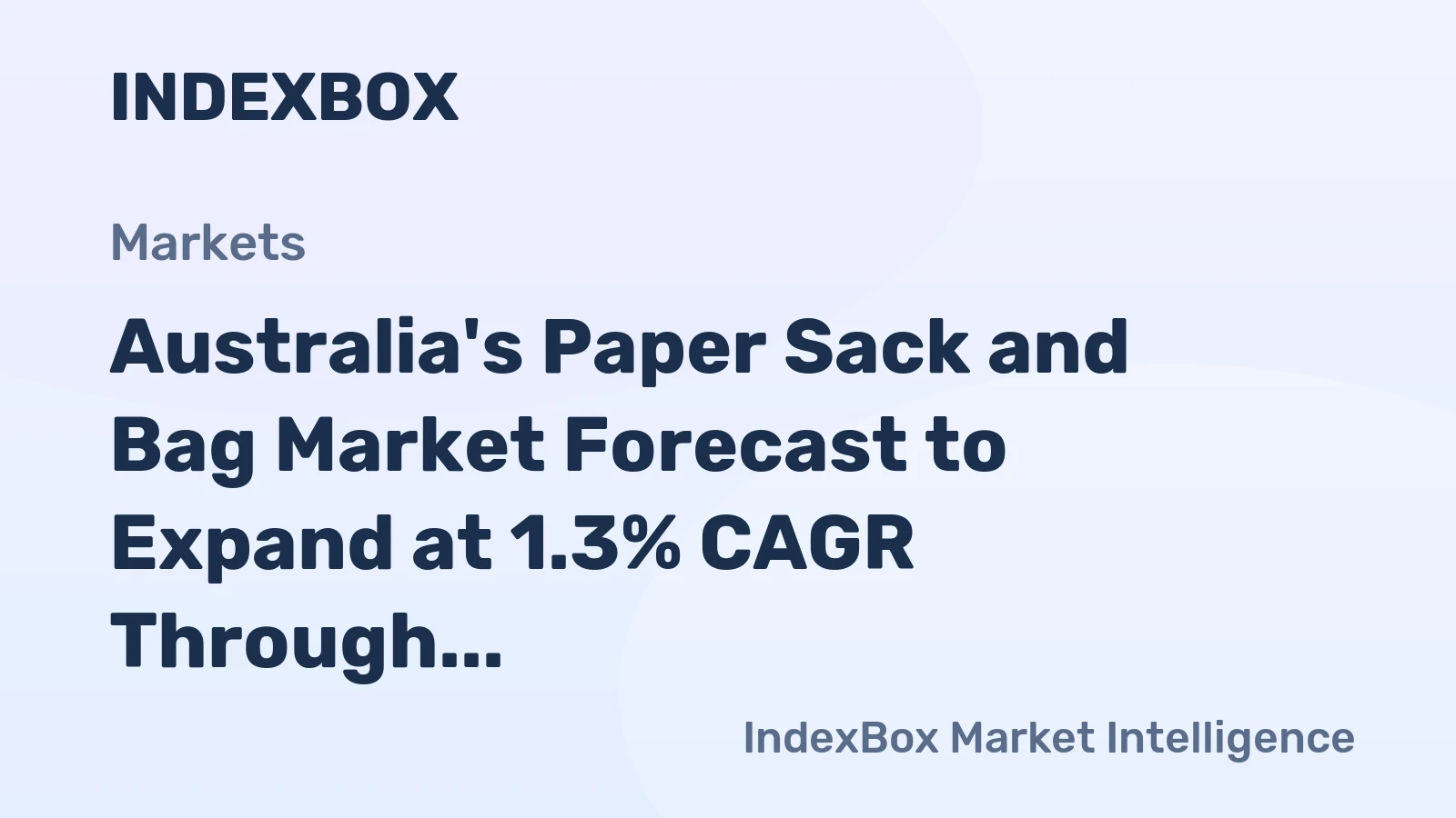 Australia's Paper Sack and Bag Market Forecast to Expand at 1.3% CAGR Through 2035