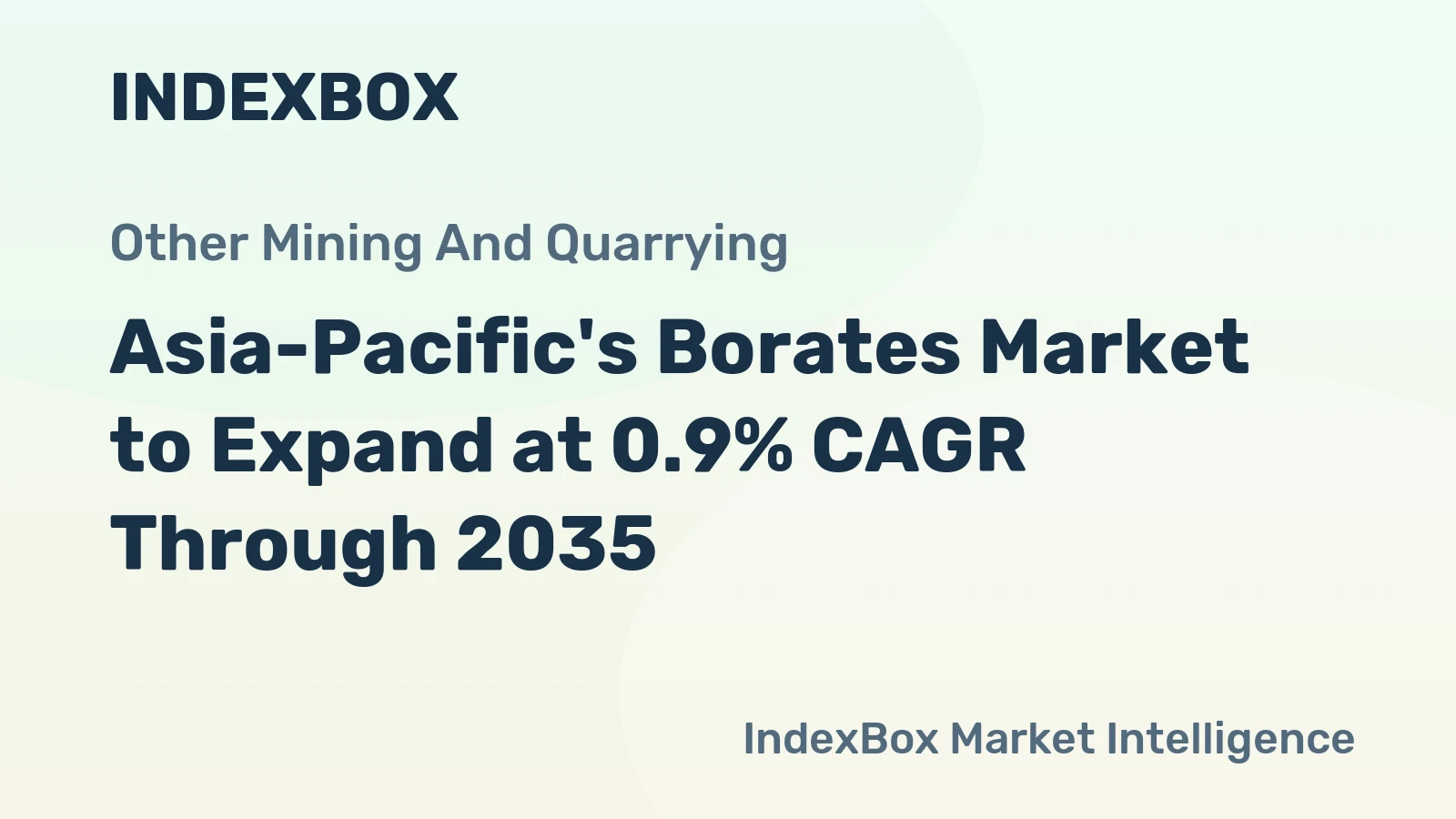 Asia-Pacific's Borates Market to Expand at 0.9% CAGR Through 2035