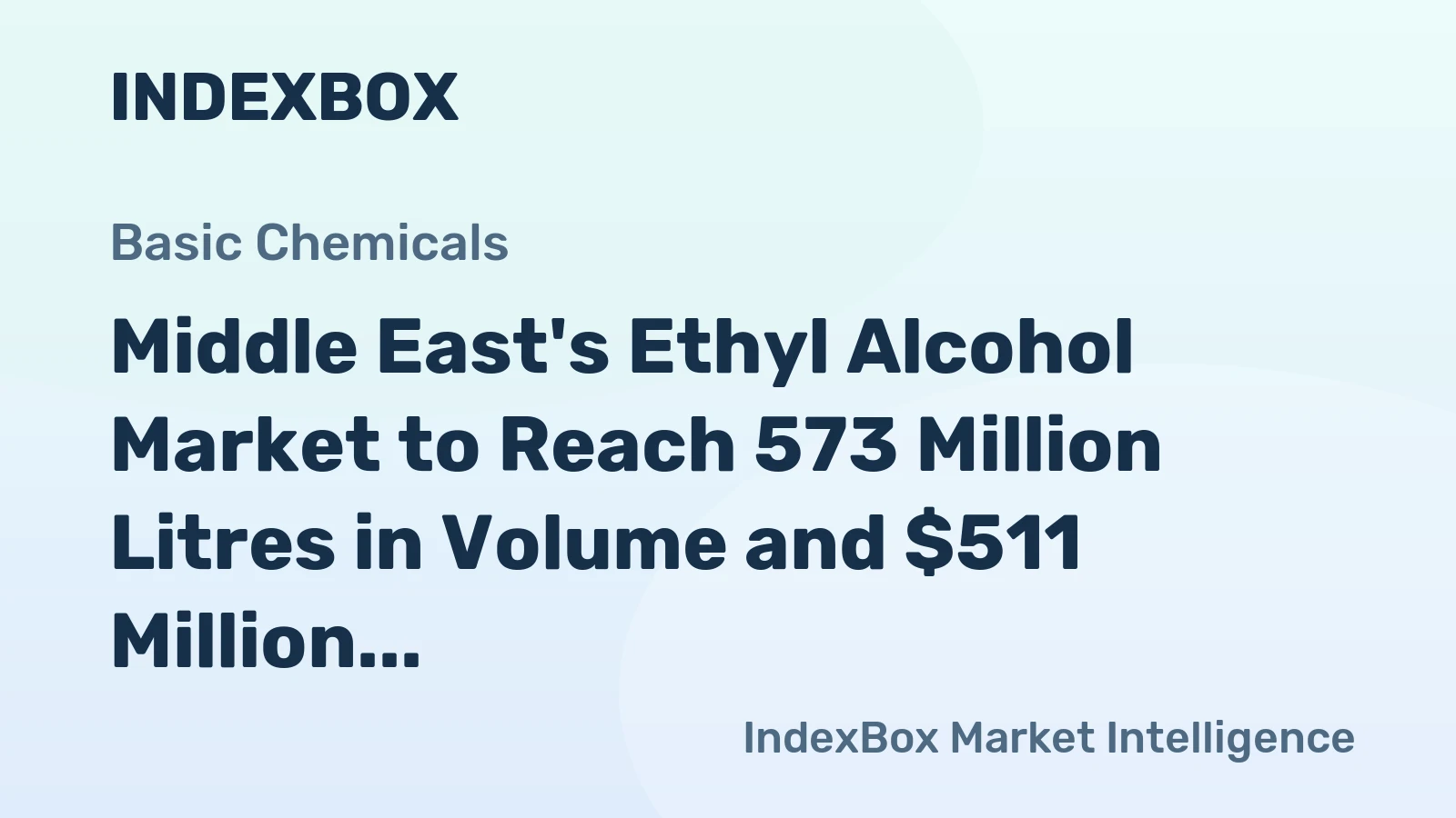 Middle East's Ethyl Alcohol Market to Reach 573 Million Litres in Volume and $511 Million in Value by 2035