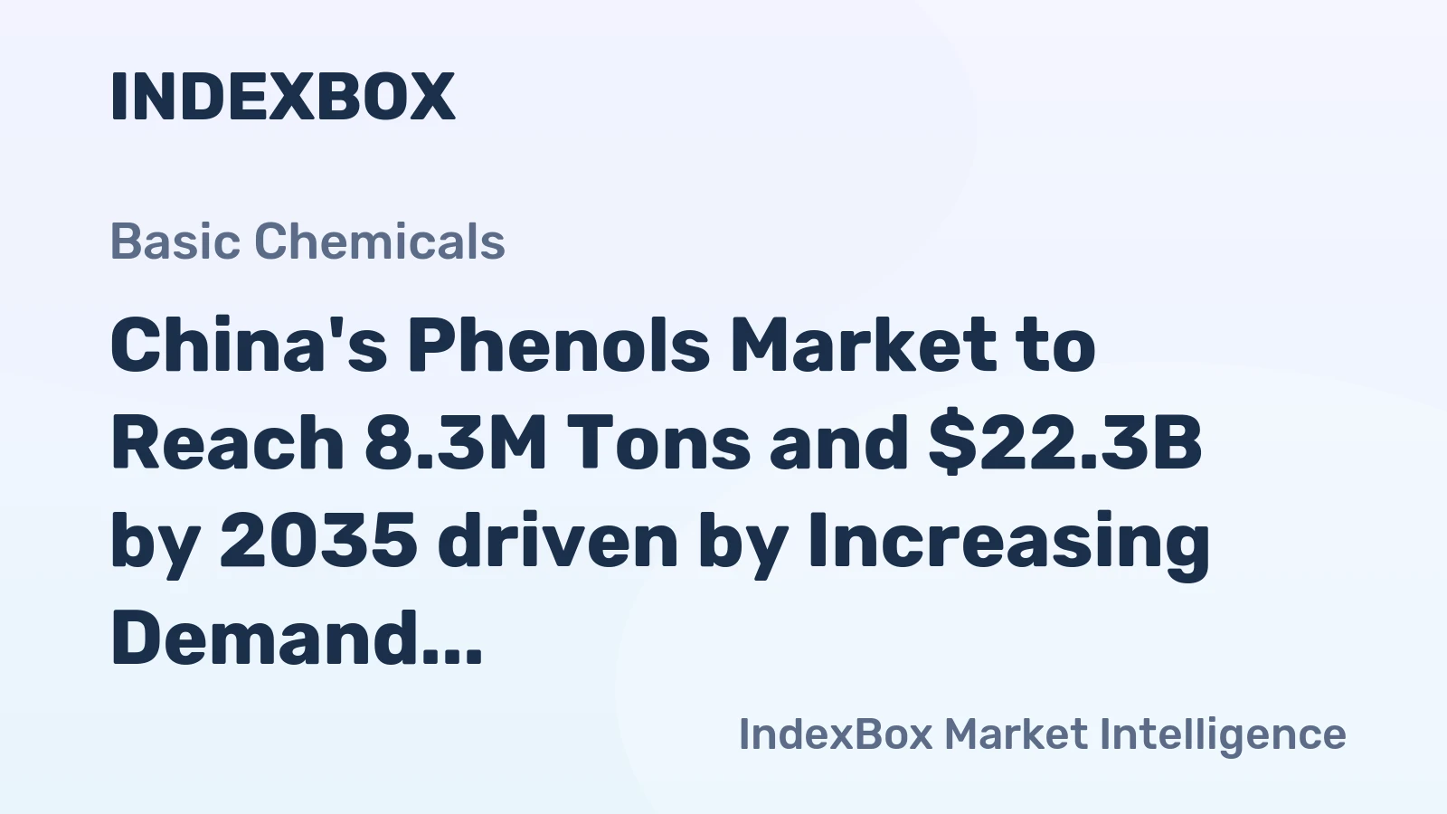 China's Phenols Market to Reach 8.3M Tons and $22.3B by 2035 driven by Increasing Demand