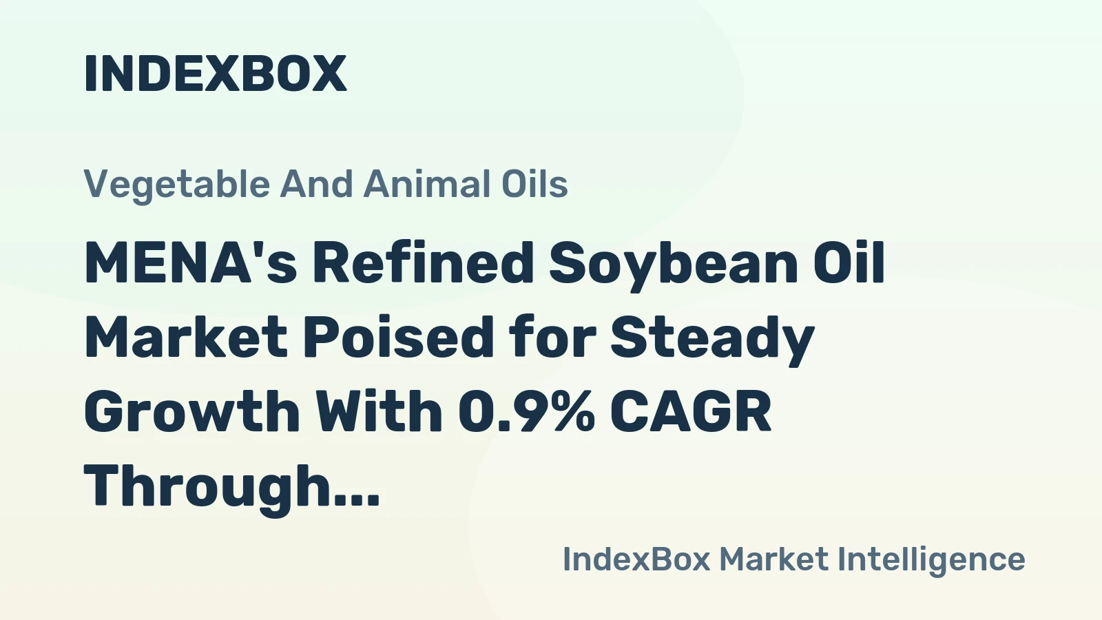 MENA's Refined Soybean Oil Market Poised for Steady Growth With 0.9% CAGR Through 2035
