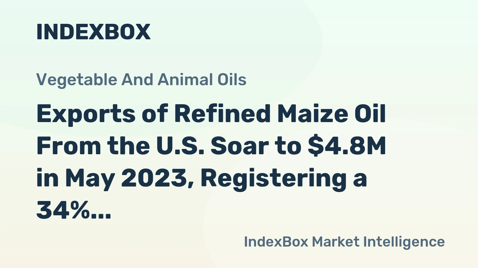 Exports of Refined Maize Oil From the U.S. Soar to $4.8M in May 2023, Registering a 34% Surge