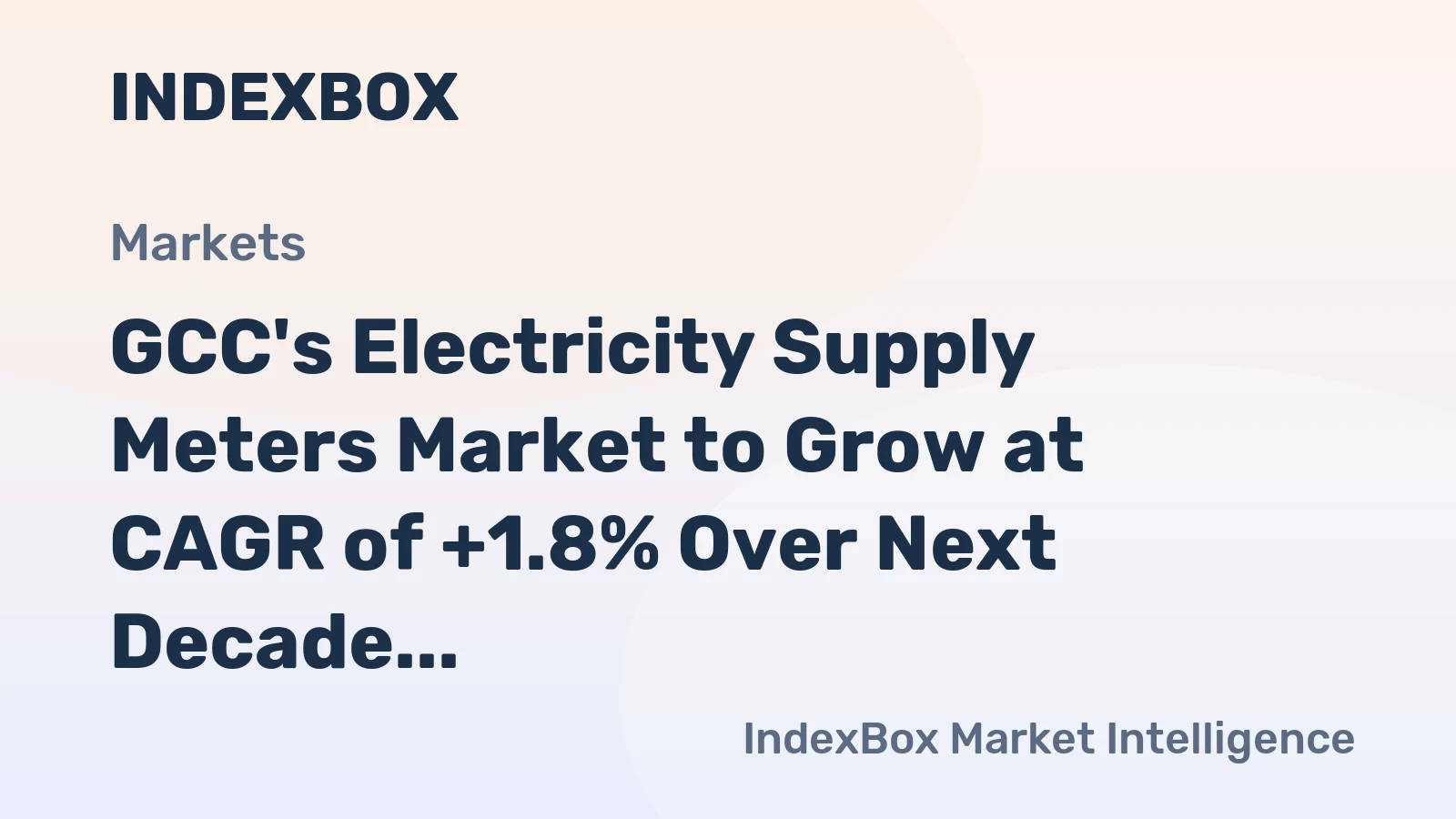 GCC's Electricity Supply Meters Market to Grow at CAGR of +1.8% Over Next Decade