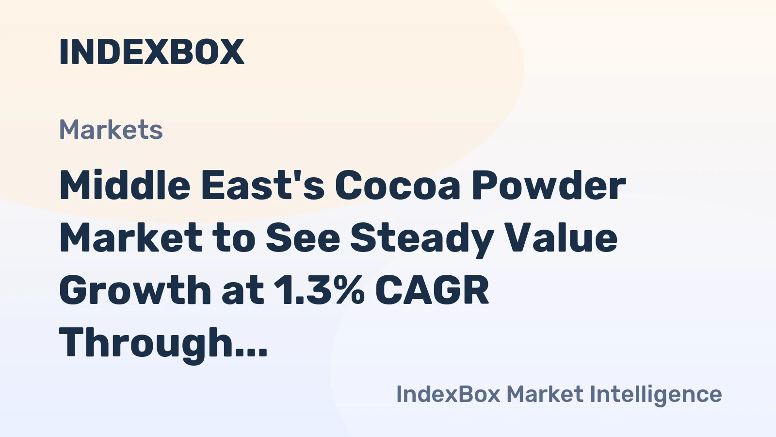 Middle East's Cocoa Powder Market to See Steady Value Growth at 1.3% CAGR Through 2035