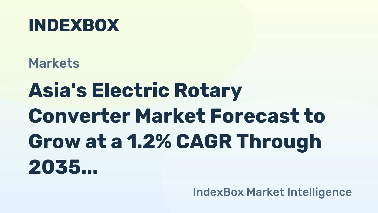 Asia's Electric Rotary Converter Market Forecast to Grow at a 1.2% CAGR Through 2035