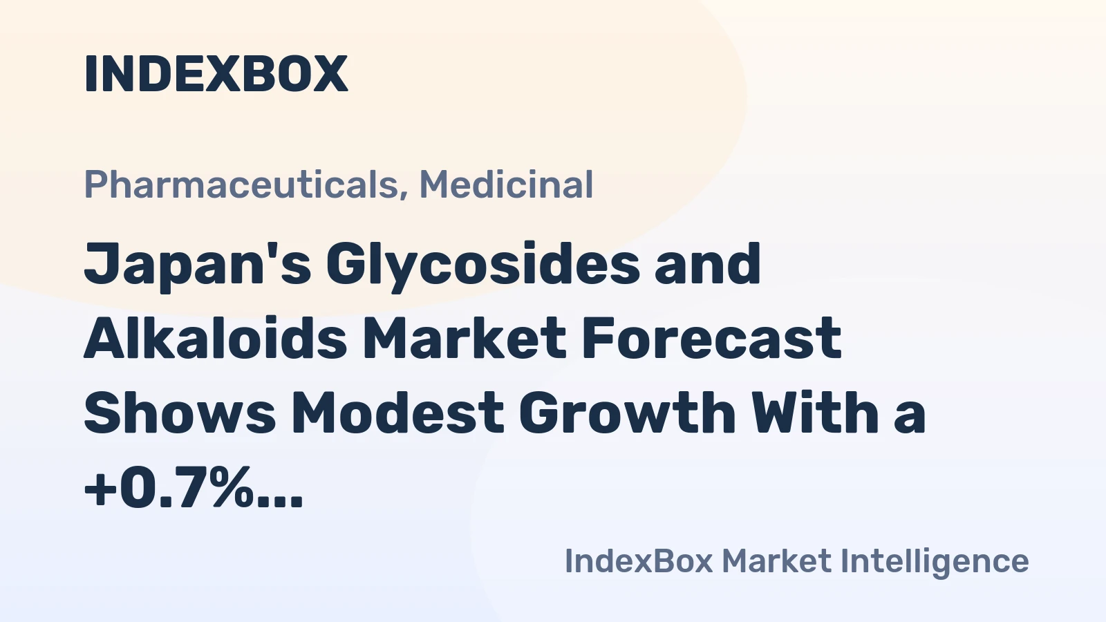 Japan's Glycosides and Alkaloids Market Forecast Shows Modest Growth With a +0.7% CAGR in Value