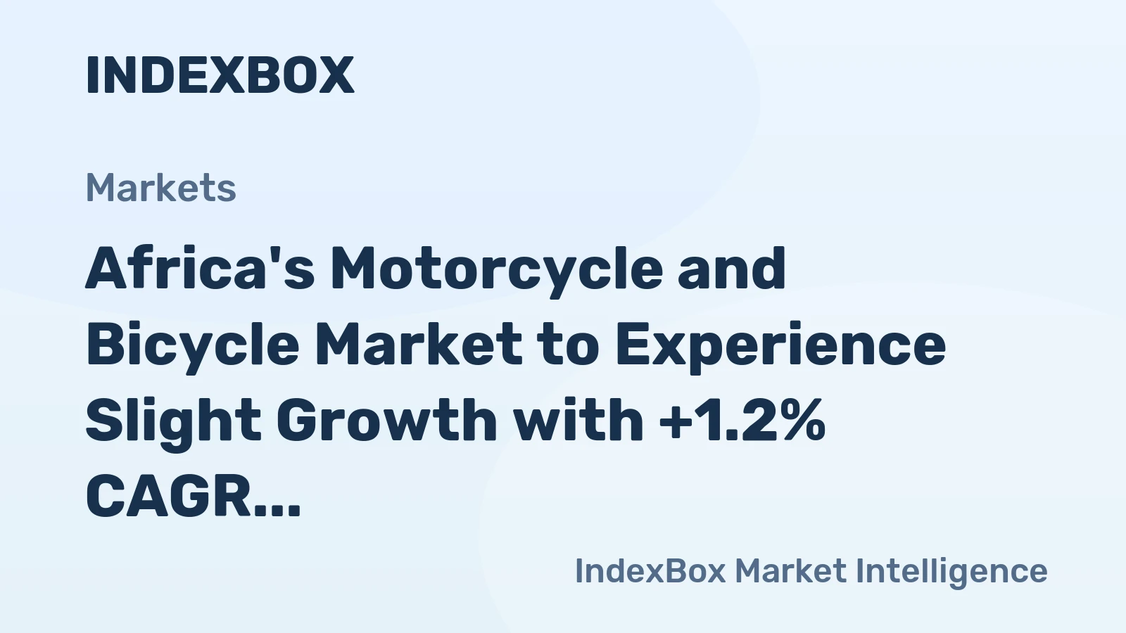Africa's Motorcycle and Bicycle Market to Experience Slight Growth with +1.2% CAGR Leading to 10M Units by 2035, Valued at $5B