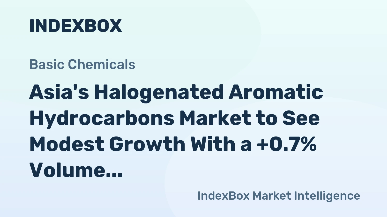 Asia's Halogenated Aromatic Hydrocarbons Market to See Modest Growth With a +0.7% Volume CAGR