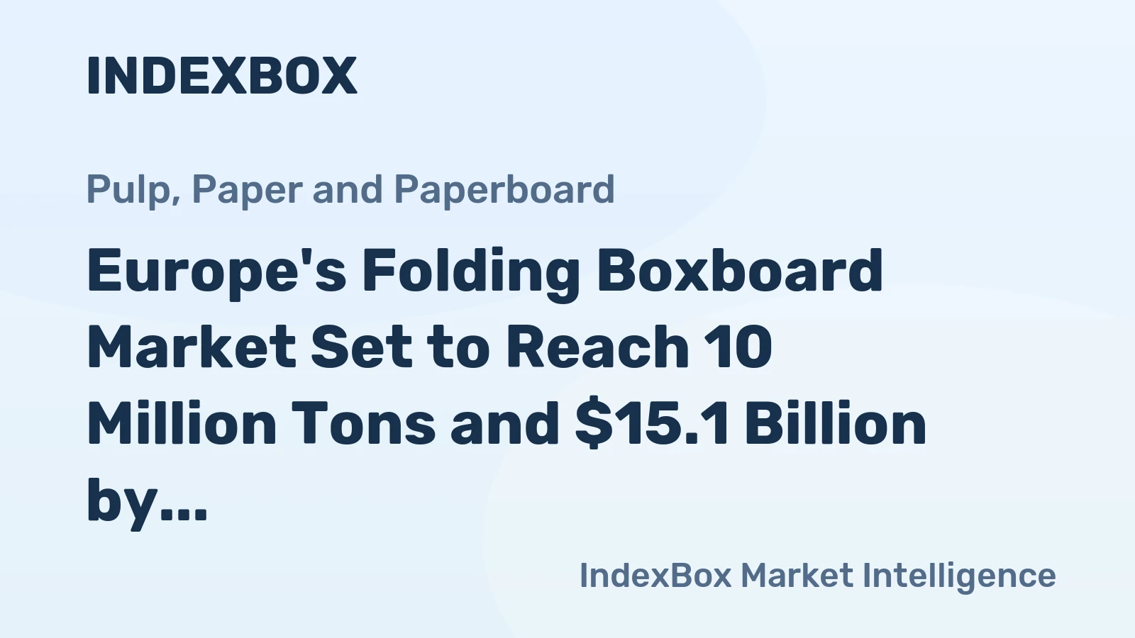 Europe's Folding Boxboard Market Set to Reach 10 Million Tons and $15.1 Billion by 2035