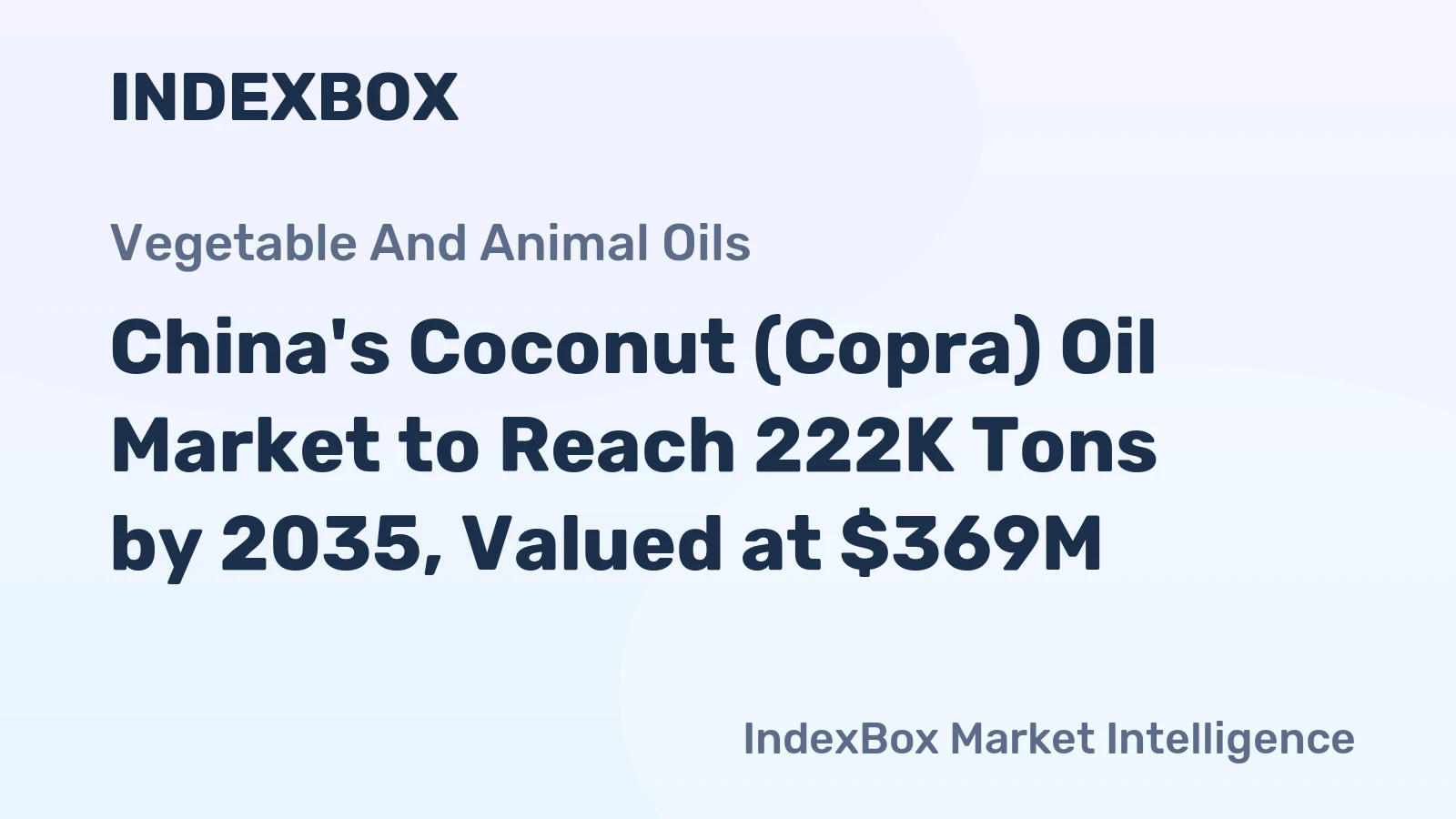 China's Coconut (Copra) Oil Market to Reach 222K Tons by 2035, Valued at $369M