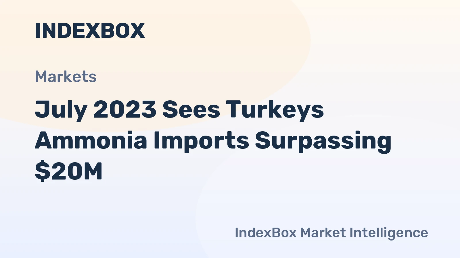 July 2023 Sees Turkeys Ammonia Imports Surpassing $20M