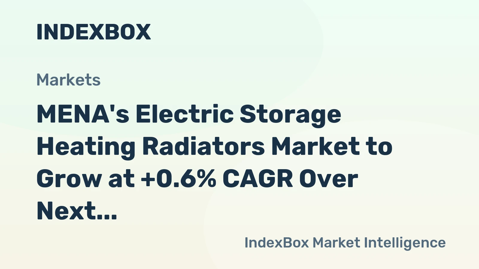 MENA's Electric Storage Heating Radiators Market to Grow at +0.6% CAGR Over Next Decade